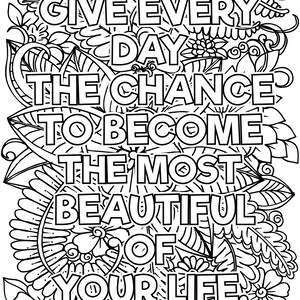 Printable 5 Day Inspirational/motivating Coloring Pages - Etsy