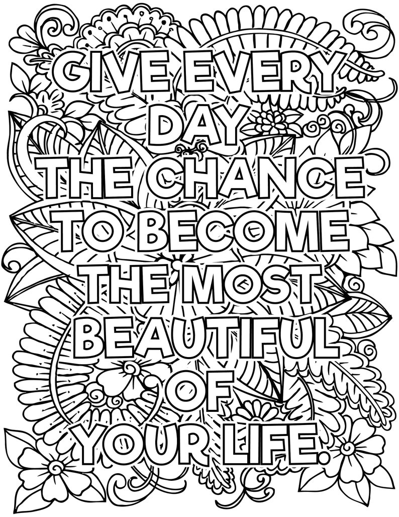 Printable 5 Day Inspirational/motivating Coloring Pages - Etsy