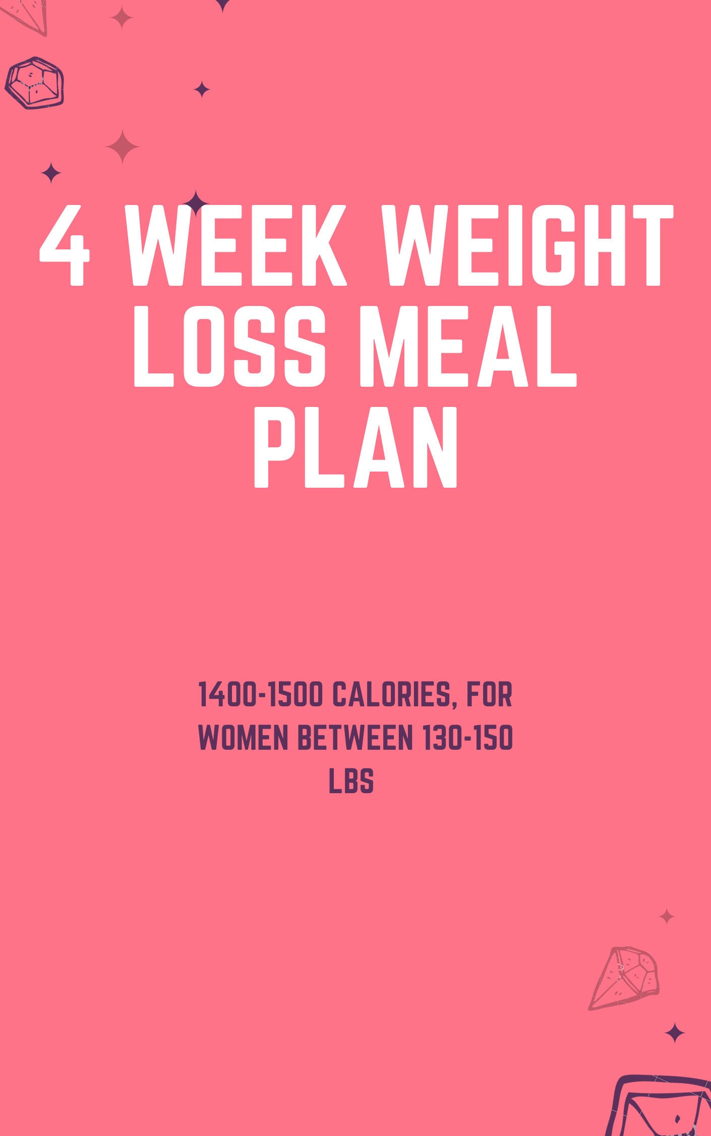 30 Day Weight Loss Meal Plan for Women 130-150 Lbs - Read Description I ...