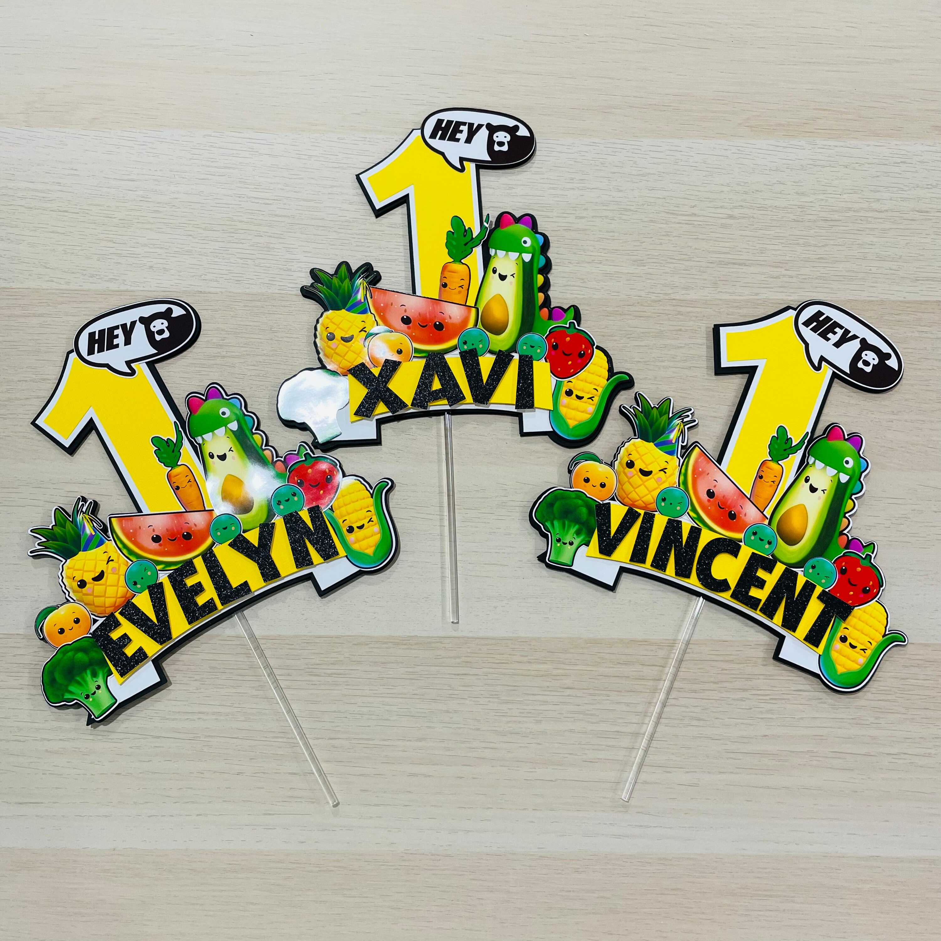 Hey Bear Sensory Cake Topper Dancing Fruits Cupcake Toppers - Etsy