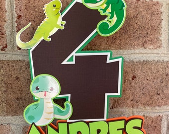 Reptile Party Cake Topper - Etsy