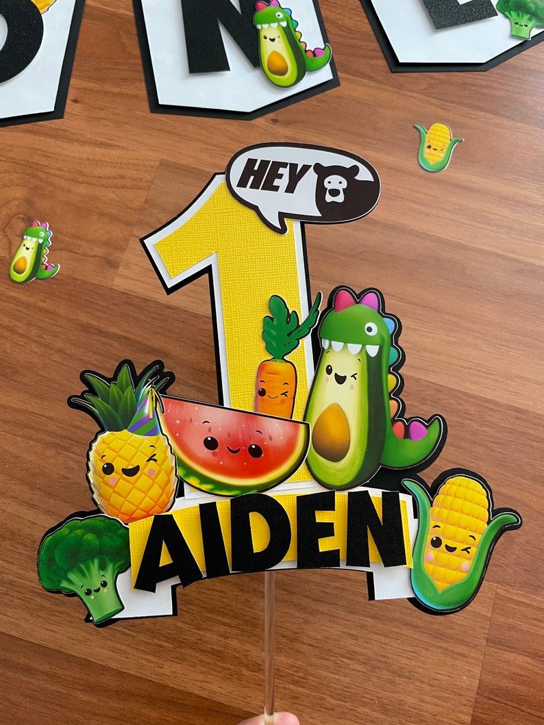 Hey Bear Sensory Cake Topper Dancing Fruits Cupcake Toppers - Etsy