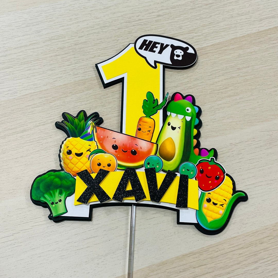 Hey Bear Sensory Cake Topper Dancing Fruits Cupcake Toppers - Etsy