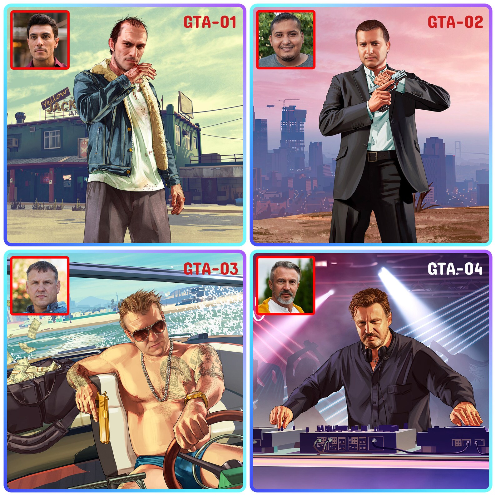 GTA Face Swap, Personalized Gift, Custom GTA Characters, Customized GTA ...
