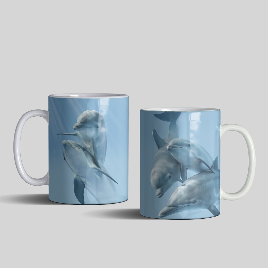 Dolphin Mug for Dolphin Lovers, Breakfast Mug for Kids, Marine Animal ...