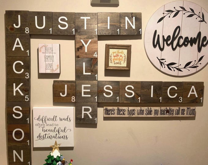 Family Names Scrabble Tile Wall Decor - Etsy