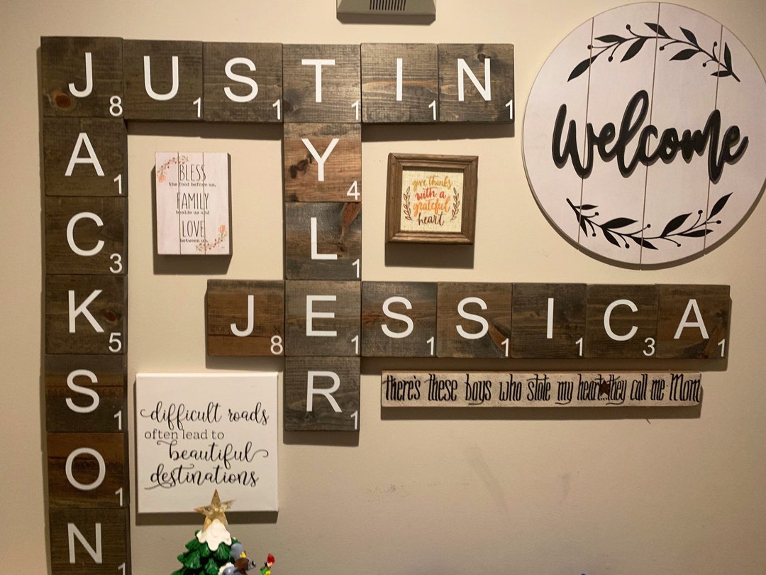 Family Names Scrabble Tile Wall Decor - Etsy