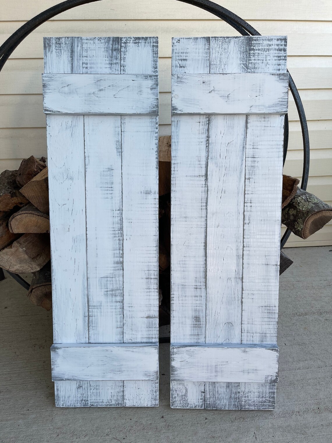 Pair of Farmhouse Distressed Shutters - Etsy