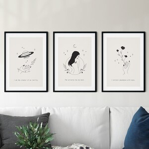 Affirmation Wall Art, Boho Poster Set, Affirmation Poster, Spiritual ...