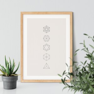 Platonic Solids Poster, Sacred Geometry Print, Seed of Life Wall Decor ...