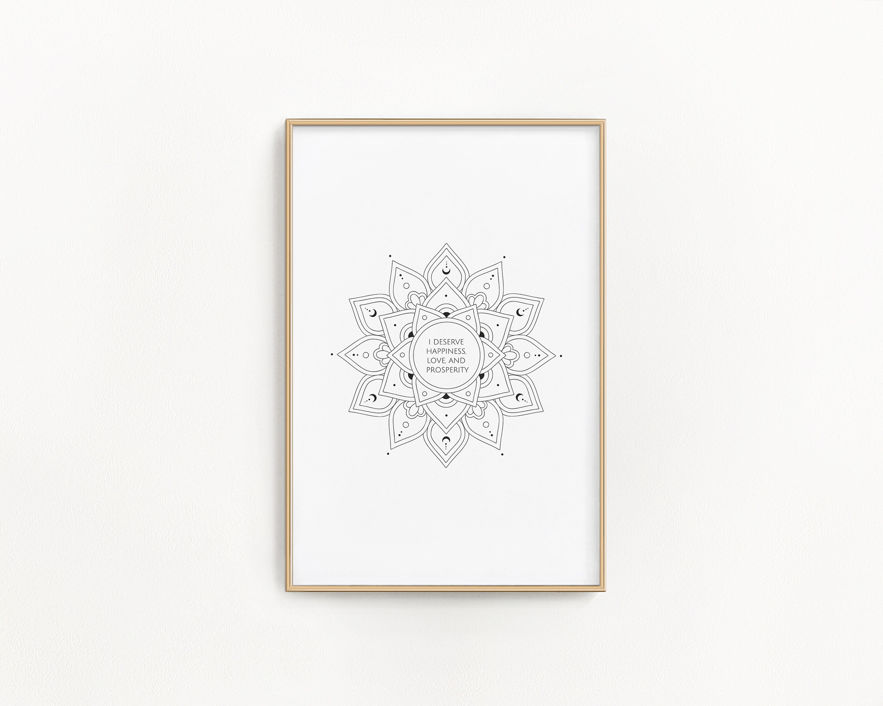 Mandala Poster, Positive Affirmations Poster, Mandala Wall Art, Yoga ...