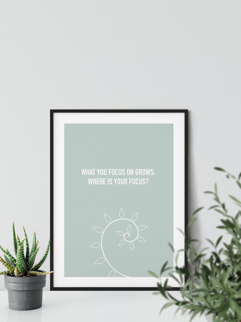 Focus Poster, Motivational Poster, Inspirational Wall Art, Success ...