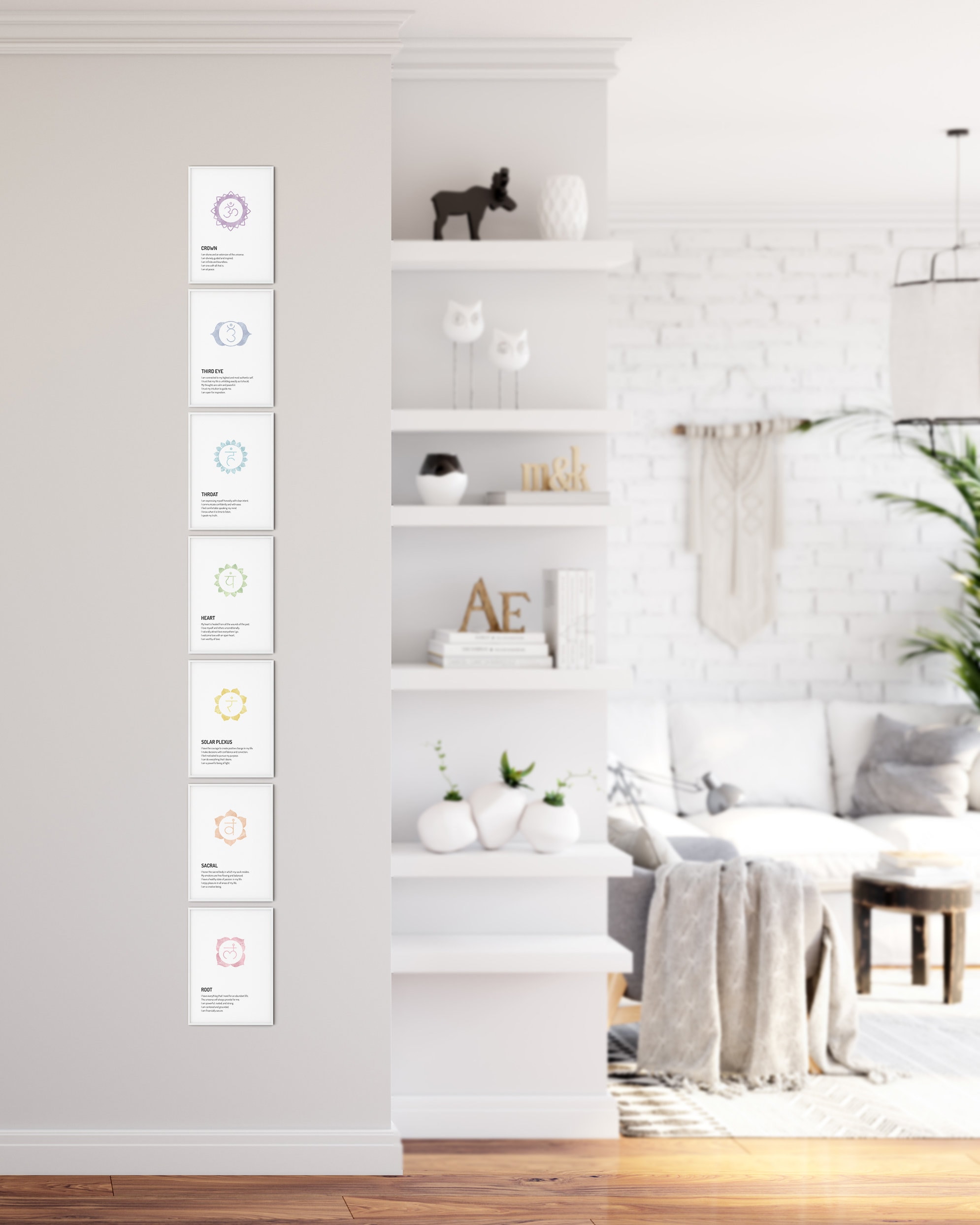 Printable Seven Chakras Poster, Chakra Affirmations, Chakra Wall Art ...