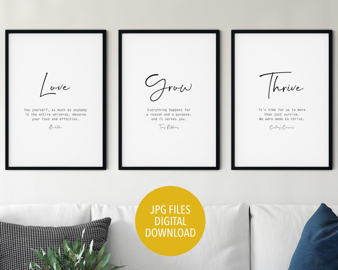 Printable Wall Art Spiritual, Set of 3 Prints, Printable Quote ...