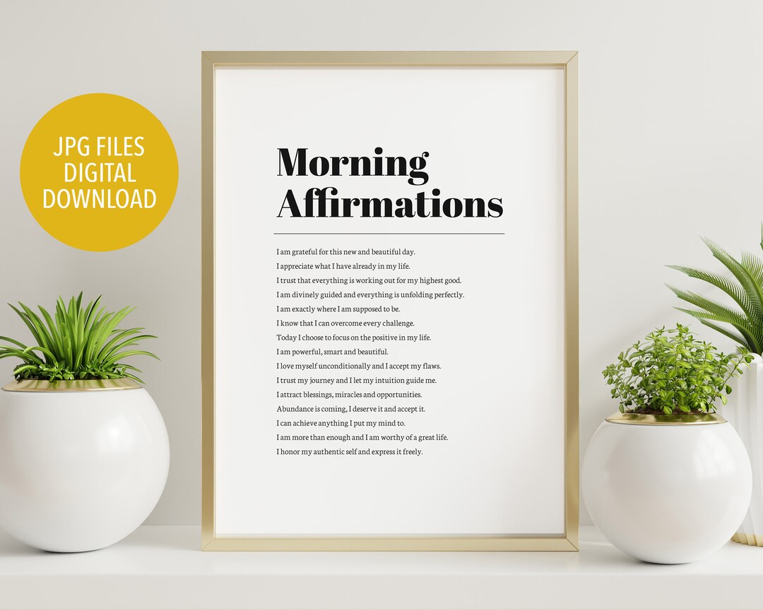 Morning Affirmations, Printable Affirmations, Self Love Affirmations ...