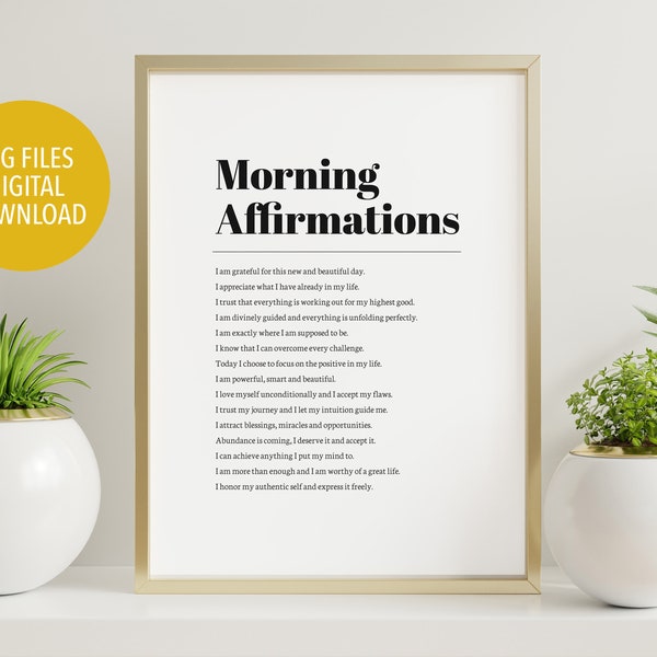 Morning Affirmations Poster - Etsy