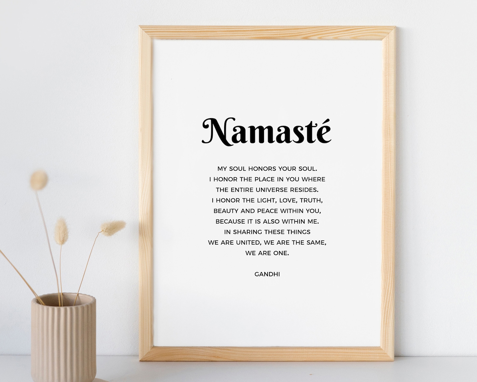 Namaste Poster, Namasté Quote Gandhi, Yoga Poster, Meditation Poster ...
