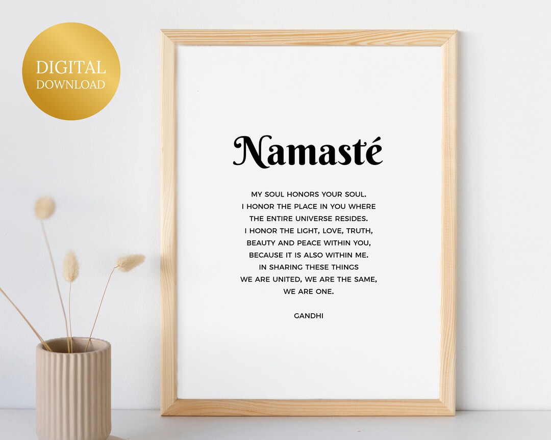 Namaste Definition Print, Namaste Printable, Yoga Poster, Namaste ...