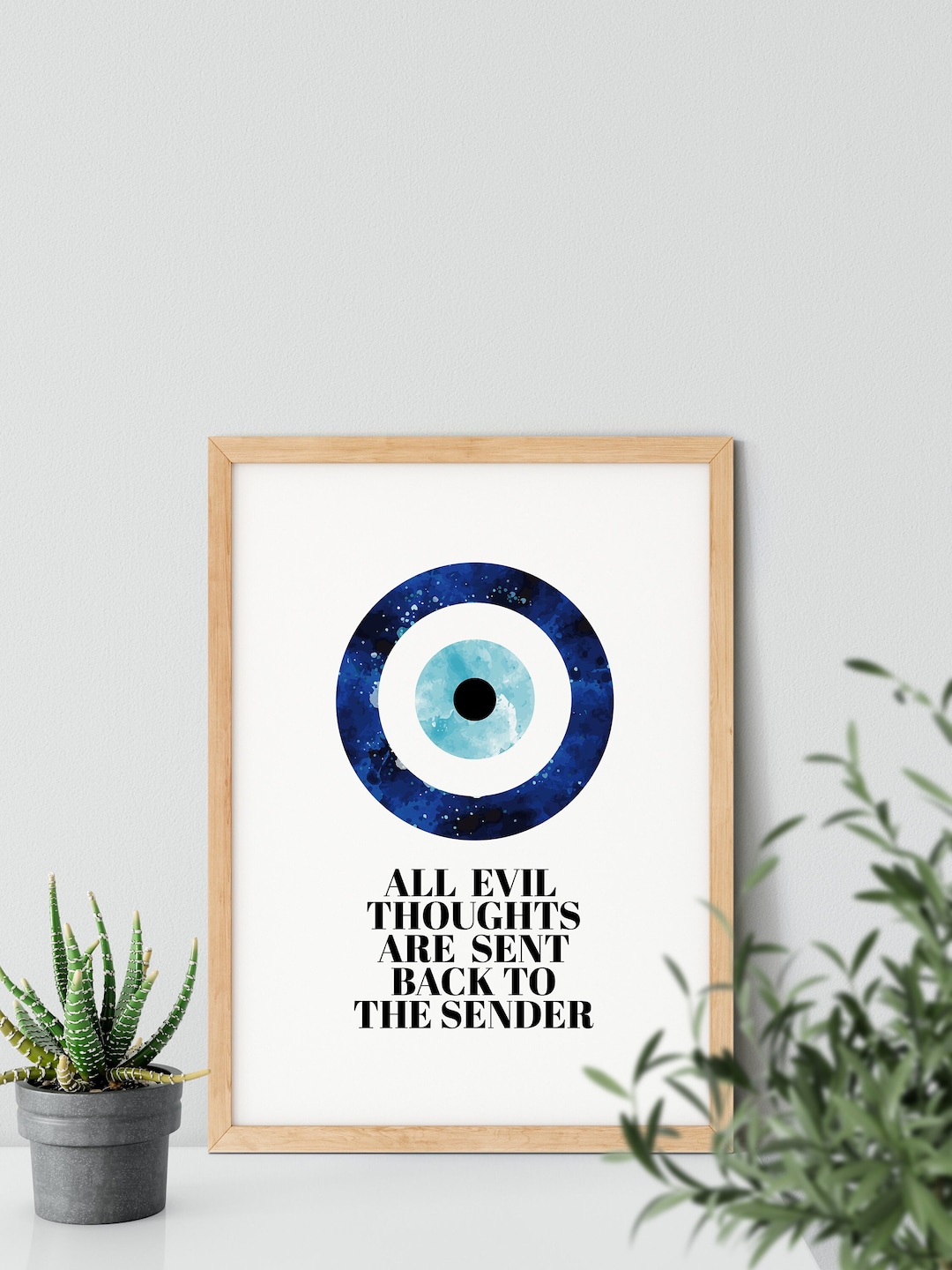 Evil Eye Poster, Evil Eye Wall Art, Blue Evil Eye Print, Nazar Poster ...