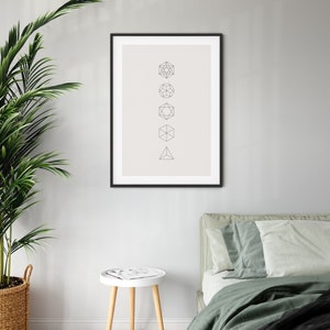 Platonic Solids Poster, Sacred Geometry Print, Seed of Life Wall Decor ...