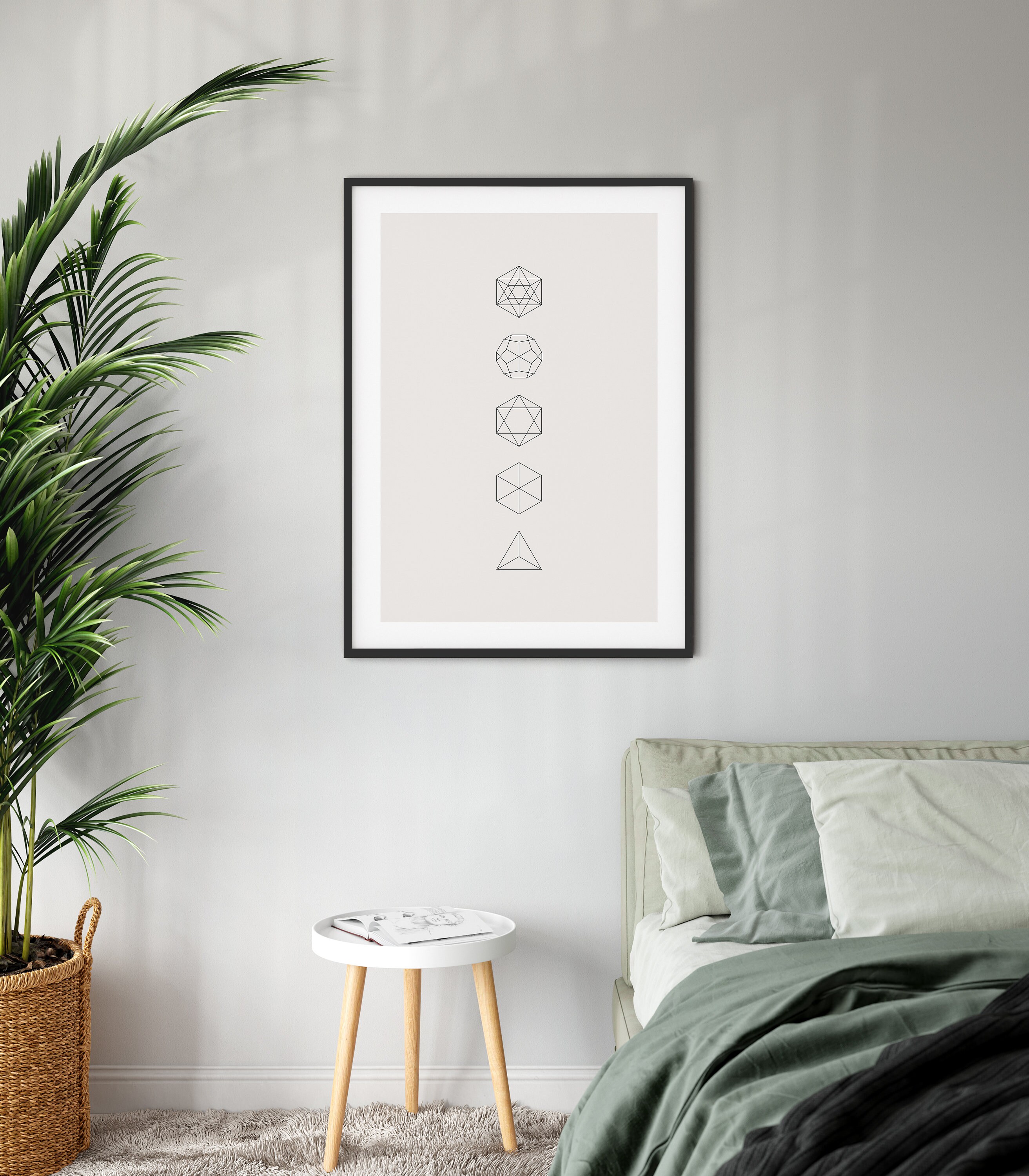 Platonic Solids Poster, Sacred Geometry Print, Seed of Life Wall Decor, Merkaba Print, Metatron ...