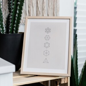 Platonic Solids Poster, Sacred Geometry Print, Seed of Life Wall Decor ...