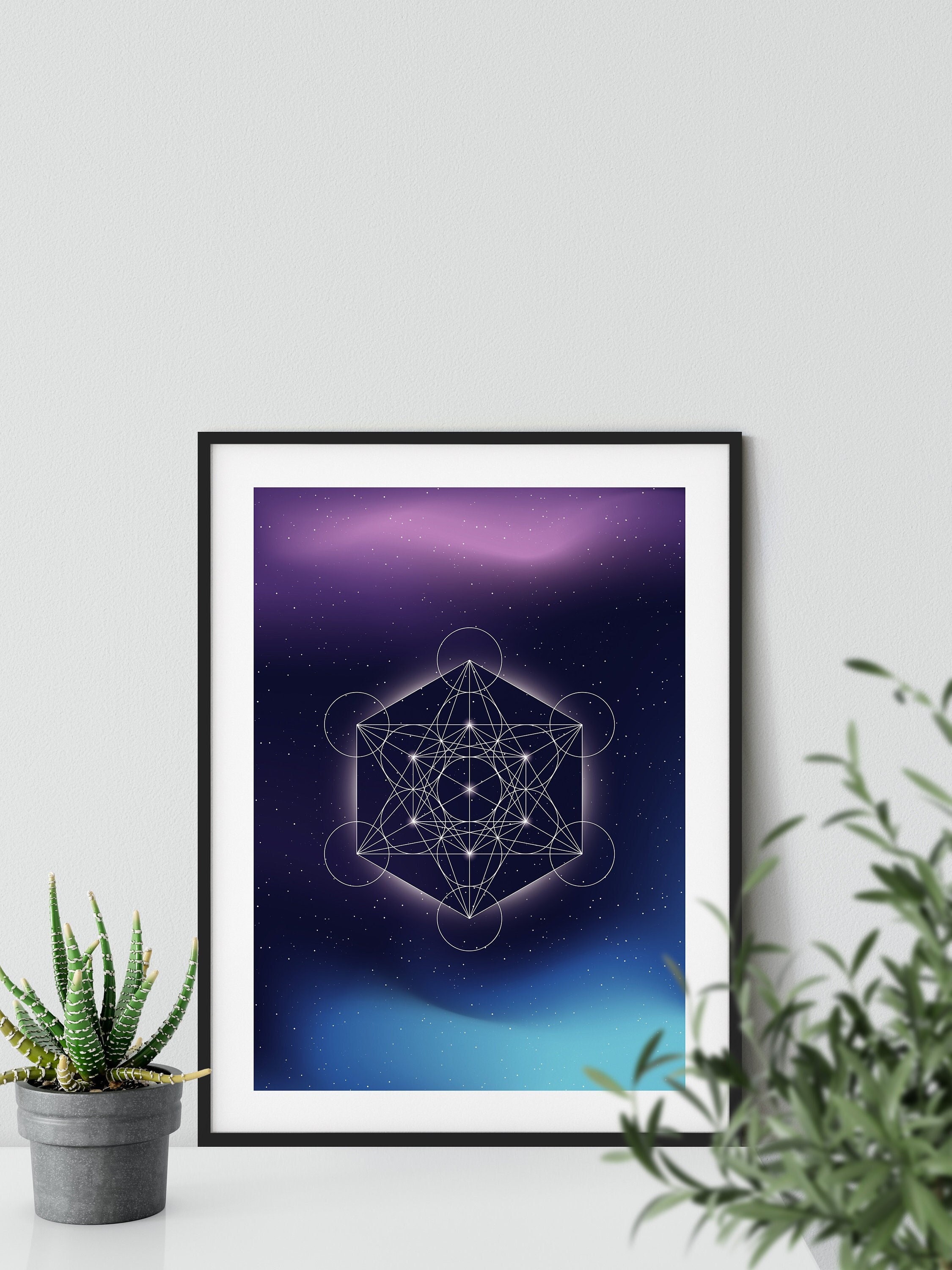 Metatron's Cube Poster, Metatron's Cube Wall Art, Sacred Geometry ...
