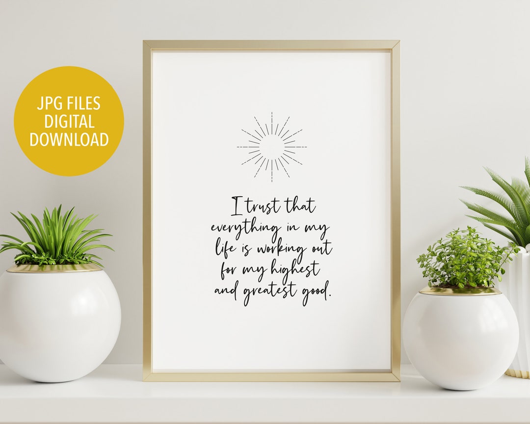 Affirmation Wall Art, Affirmation Print, Printable Affirmations, Trust ...