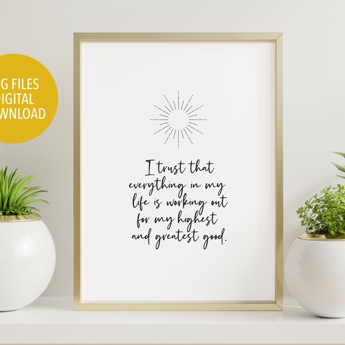 Positive Affirmations Poster Daily Affirmations Art Print - Etsy