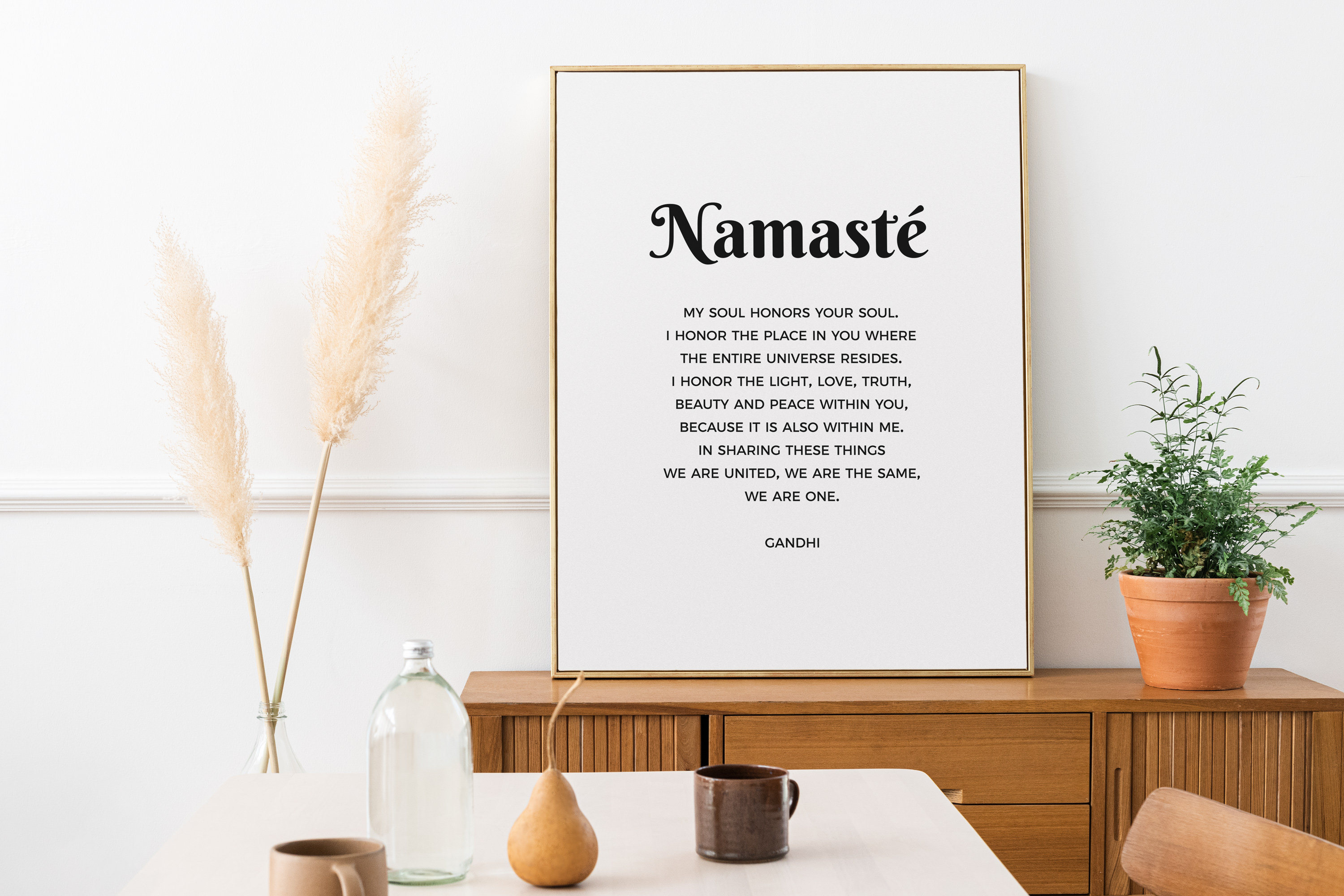 Namaste Poster, Namasté Quote Gandhi, Yoga Poster, Meditation Poster ...