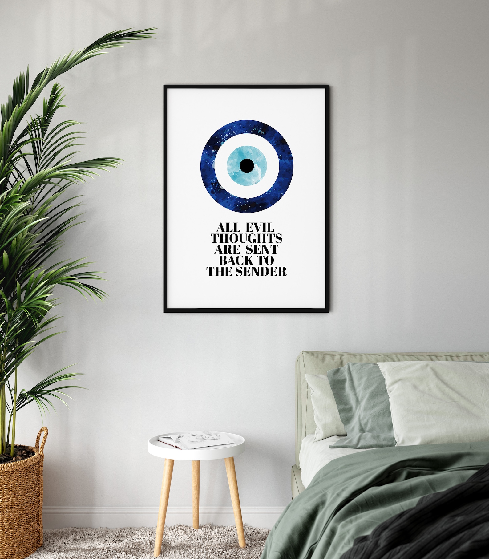 Evil Eye Poster, Evil Eye Wall Art, Blue Evil Eye Print, Nazar Poster ...