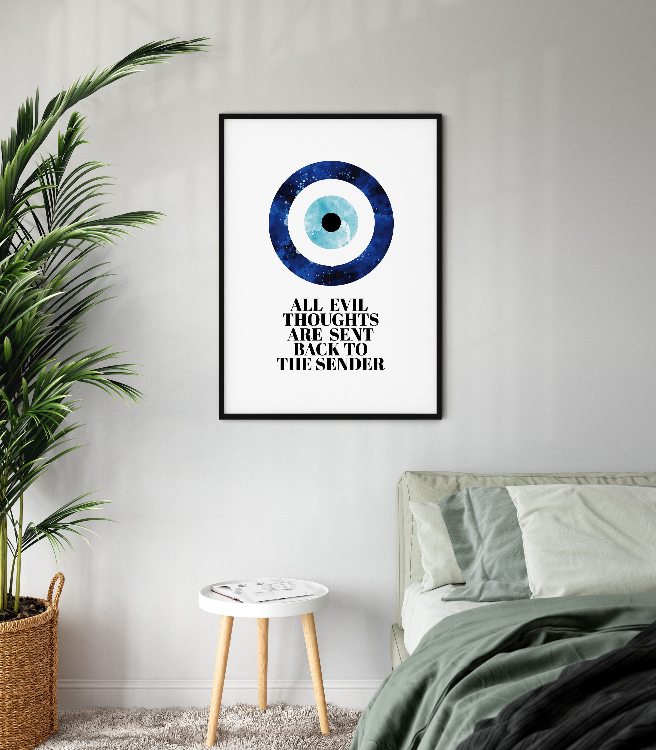 Evil Eye Poster, Evil Eye Wall Art, Blue Evil Eye Print, Nazar Poster ...