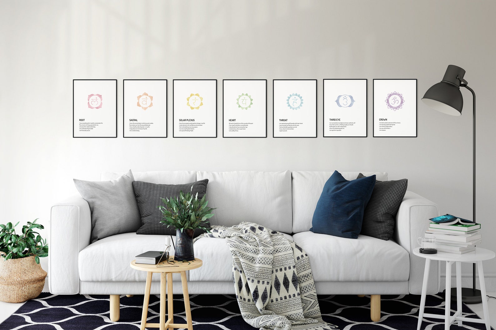 Seven Chakras Poster, Poster Set of 7, Chakra Affirmations, Chakra Wall ...