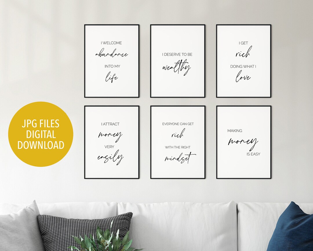 Printable Money Affirmations, Affirmation Poster, Office Wall Art ...