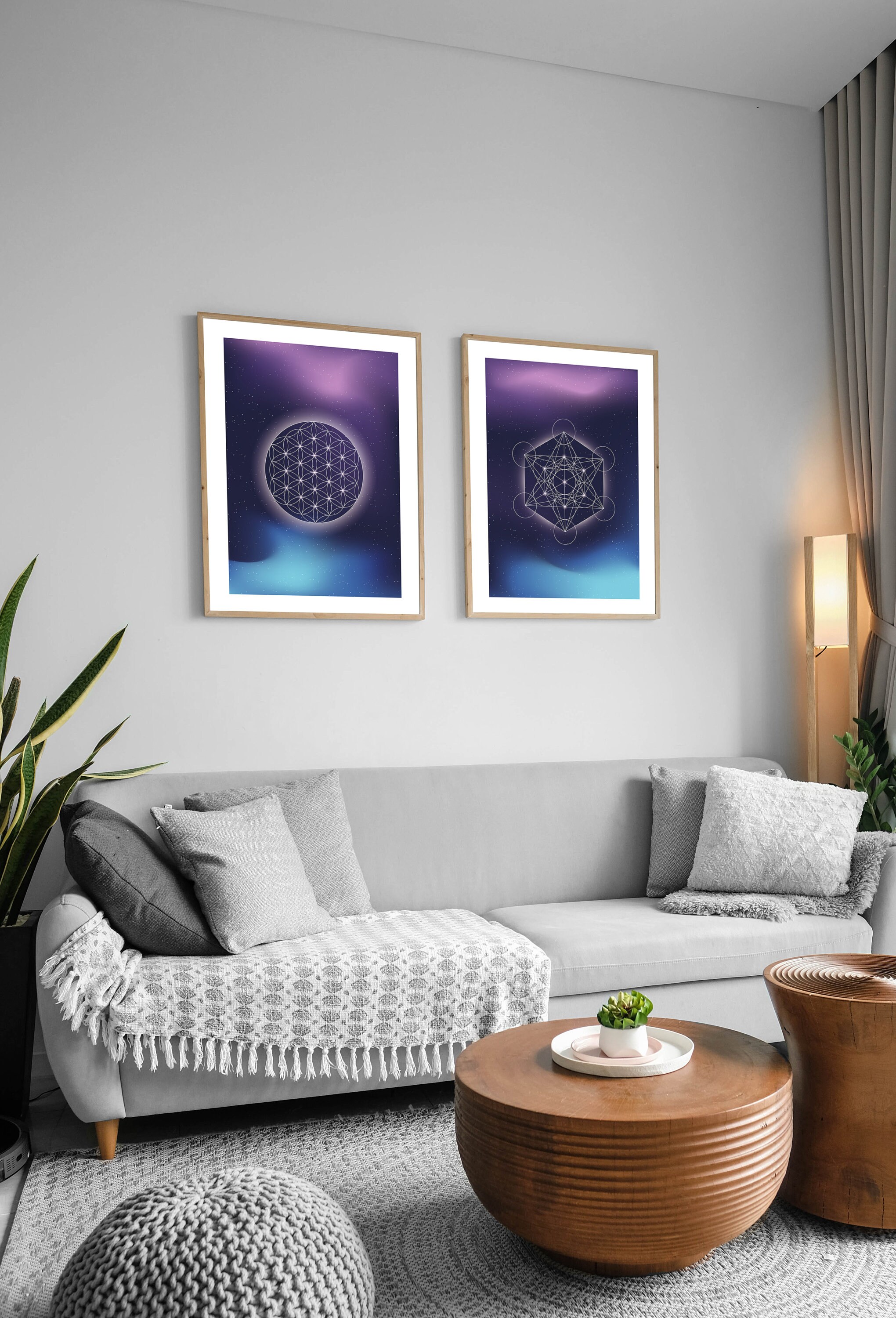 Sacred Geometry Poster Set of 2, Sacred Geometry Wall Art, Flower of ...
