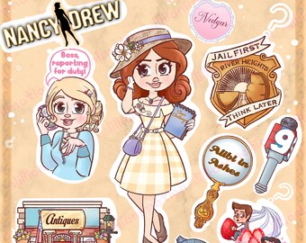 Nancy Drew- Tomb of the Lost Queen - Sticker Sheet - Stylized Laptop ...