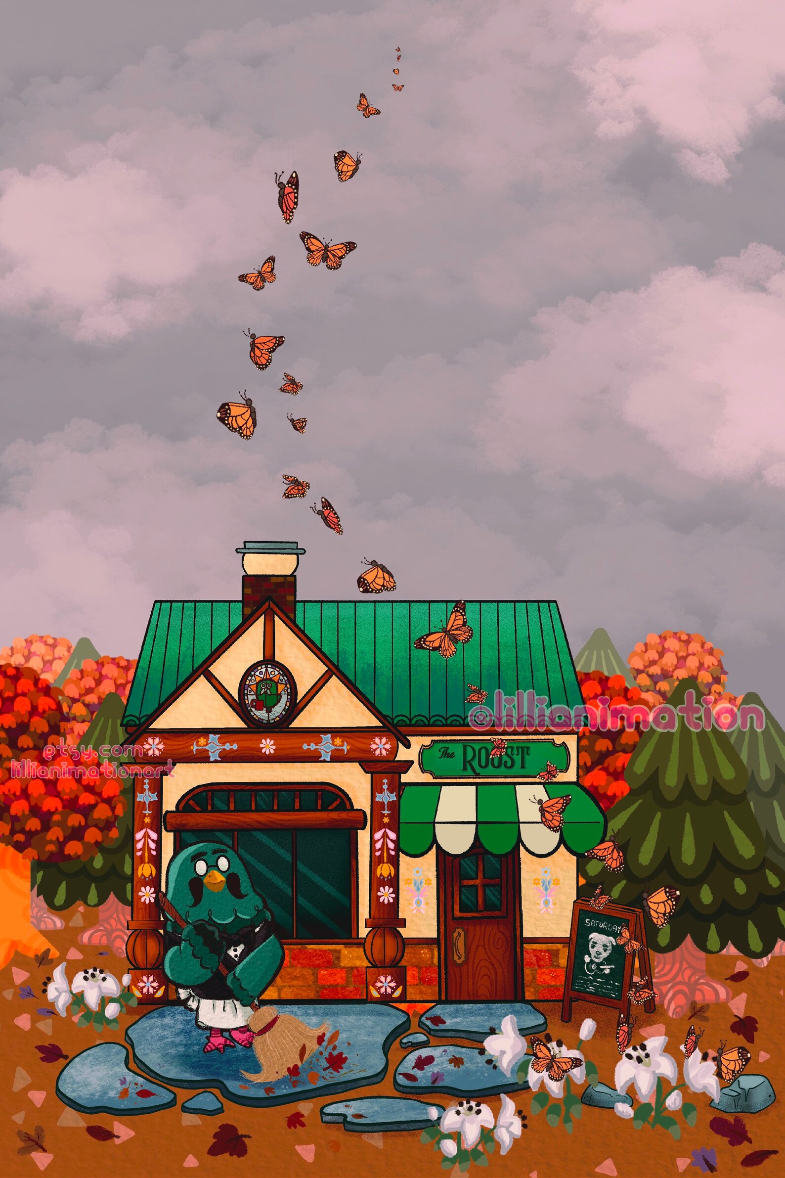The Roost - 5x7 Signed Print -animal Crossing New Horizons - Etsy UK
