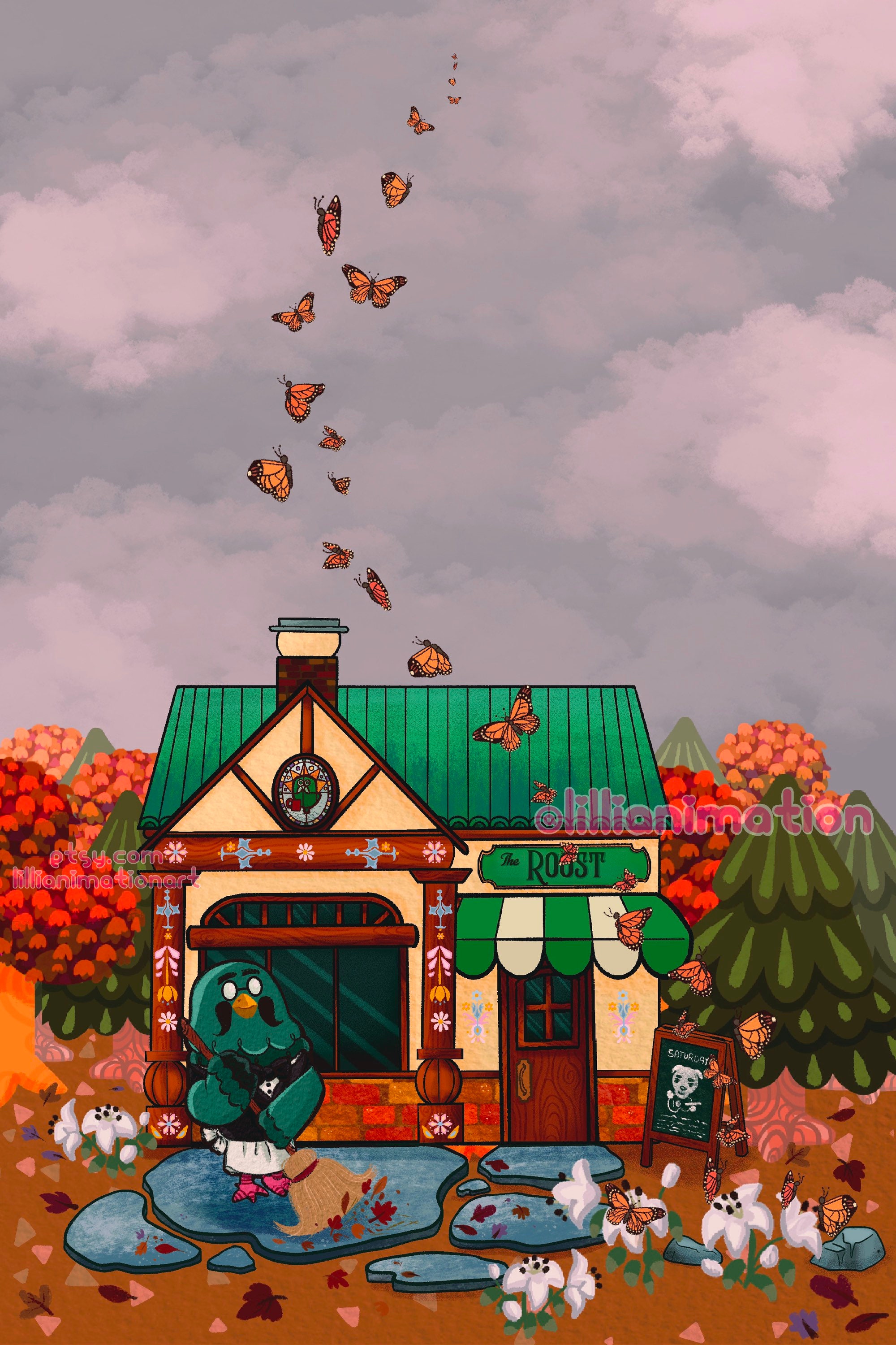 The Roost - 5x7 Signed Print -animal Crossing New Horizons - Etsy UK