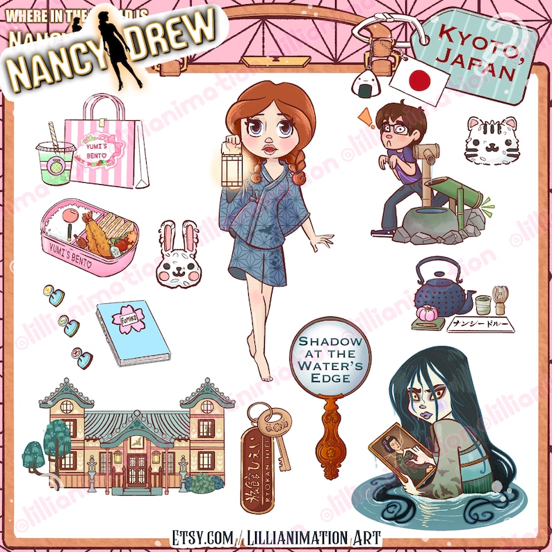 Nancy Drew- Shadow at the Water's Edge- Sticker Sheet - Stylized Laptop ...