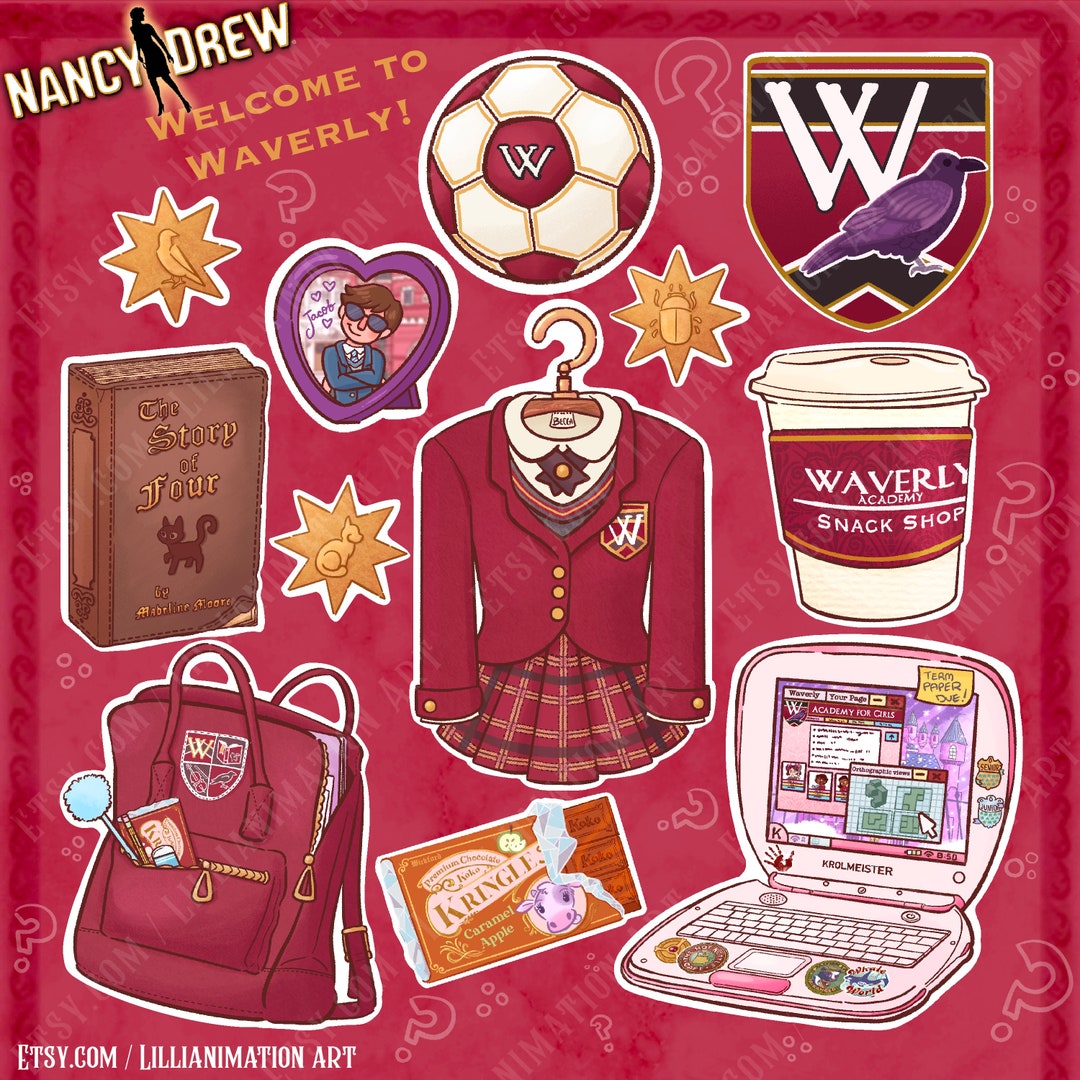 Nancy Drew- Waverly Academy New Student Pack- Sticker Sheet - Stylized ...