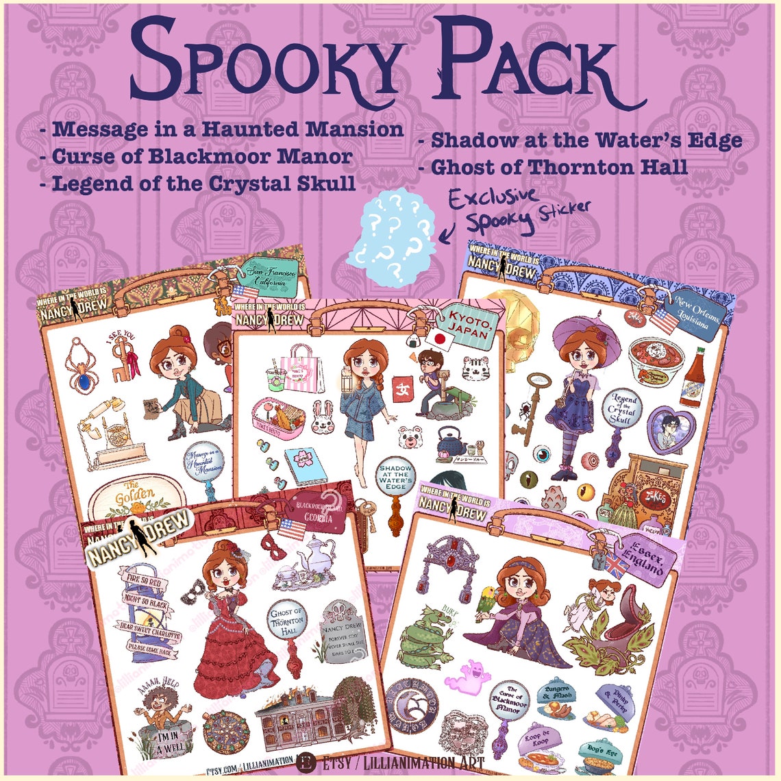Nancy Drew- Themed Stickers Sets- Retro Game Inspired- Laptop Gaming ...