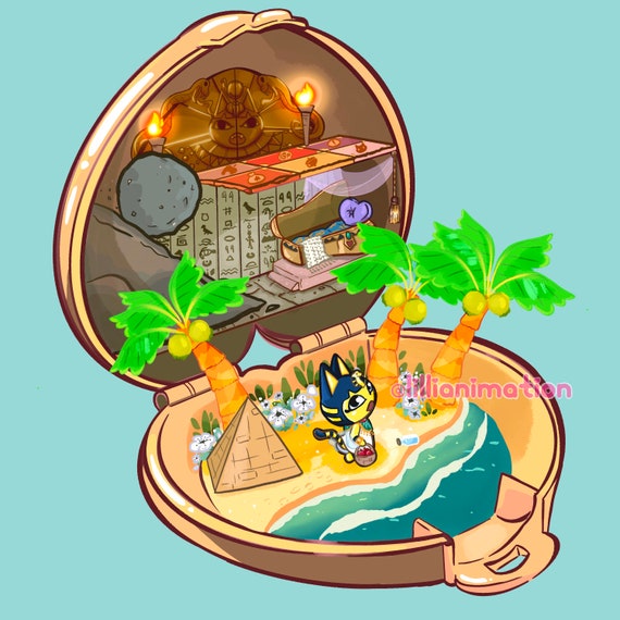 Pocket Villager Ankha 5x5 Print animal Crossing New Horizons | Etsy