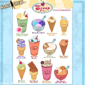 Nancy Drew - Scoops Ice Cream Sticker Sheet - Alibi in Ashes- Laptop ...