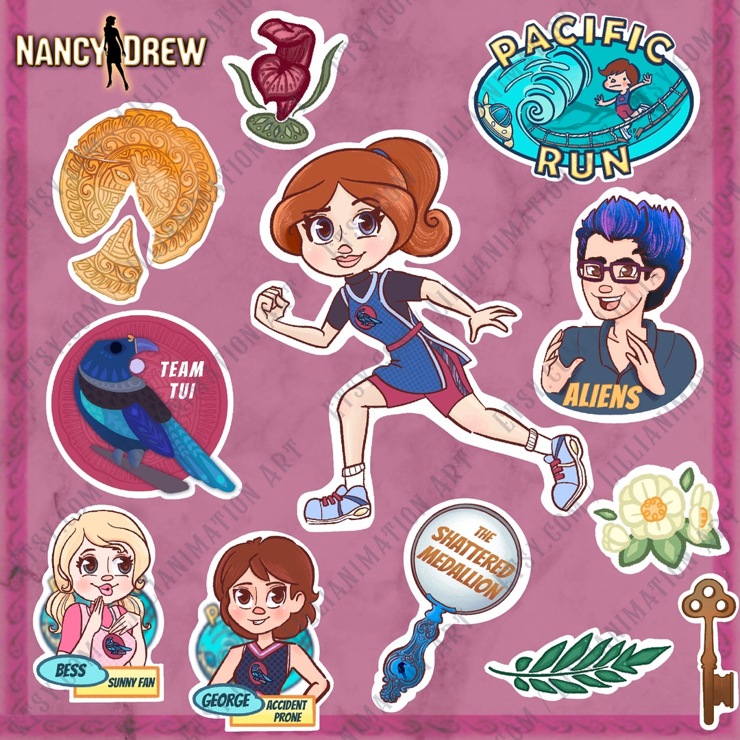 Nancy Drew- the Shattered Medallion - Sticker Sheet - Stylized Laptop ...
