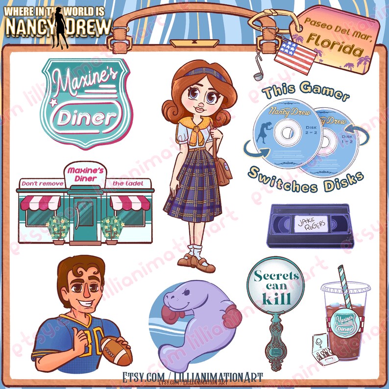 Nancy Drew- Secrets Can Kill- Sticker Sheet - Stylized Laptop Gaming ...