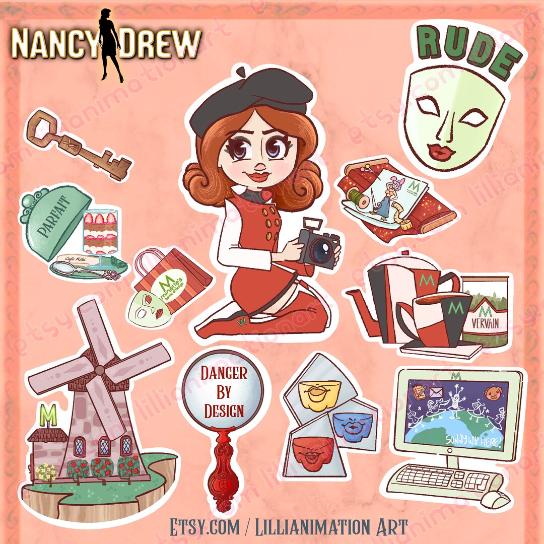 Nancy Drew- Danger by Design- Sticker Sheet - Stylized Laptop Gaming ...