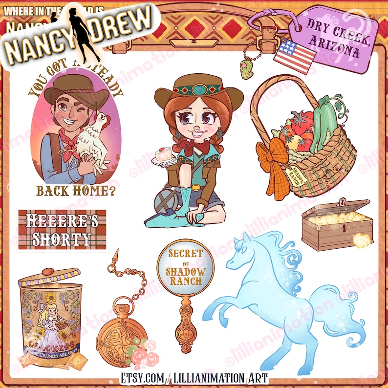 Nancy Drew- Secret of Shadow Ranch- Sticker Sheet - Etsy