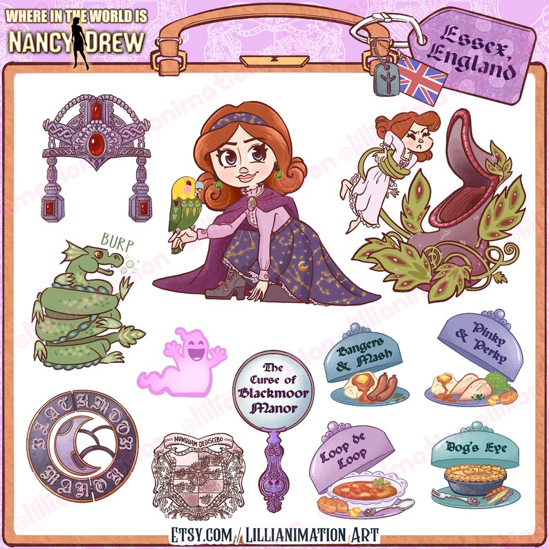 Nancy Drew- Curse of Blackmoor Manor- Sticker Sheet - Etsy