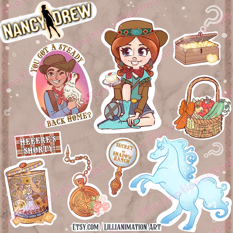 Nancy Drew- Secret of Shadow Ranch- Sticker Sheet - Etsy