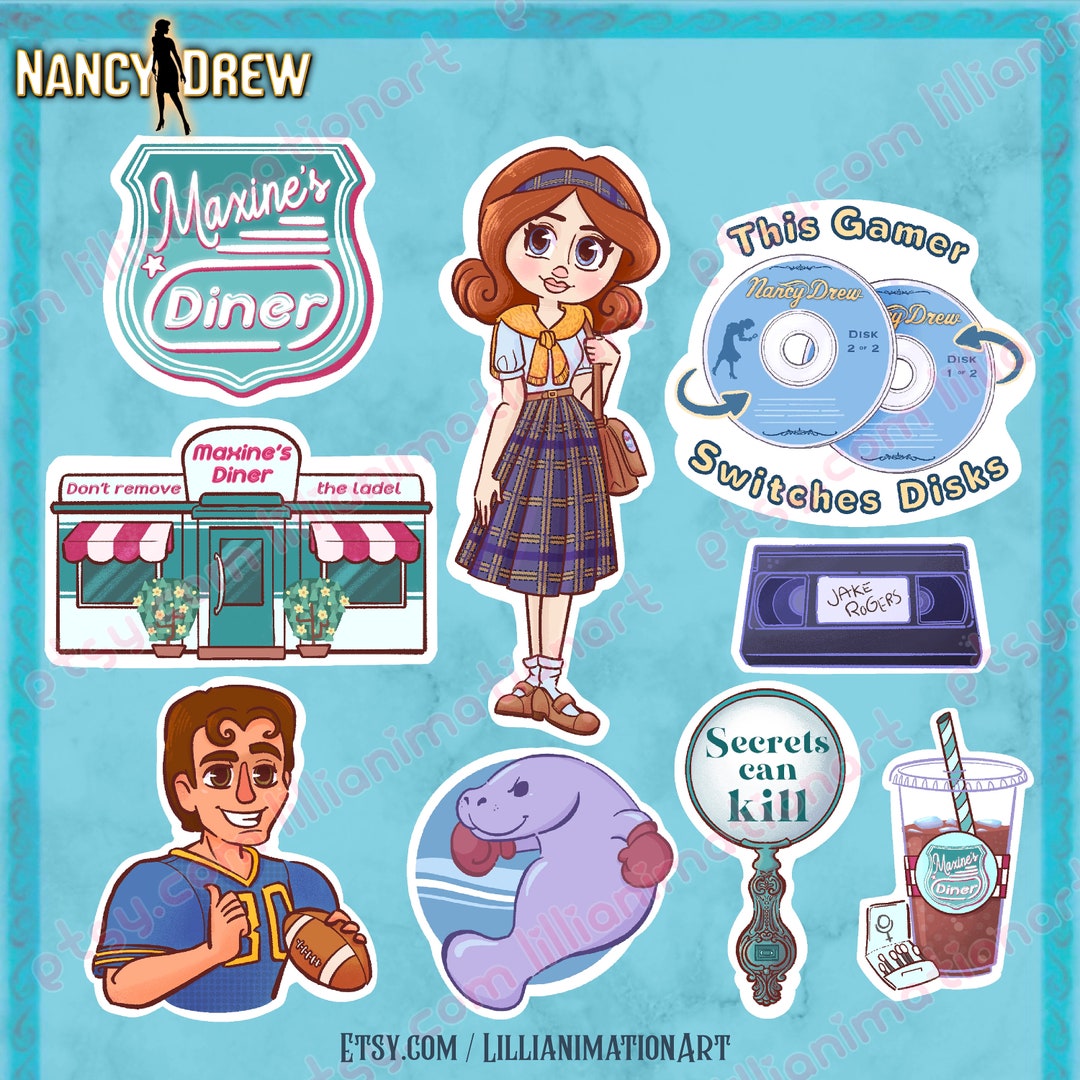 Nancy Drew- Secrets Can Kill- Sticker Sheet - Stylized Laptop Gaming ...